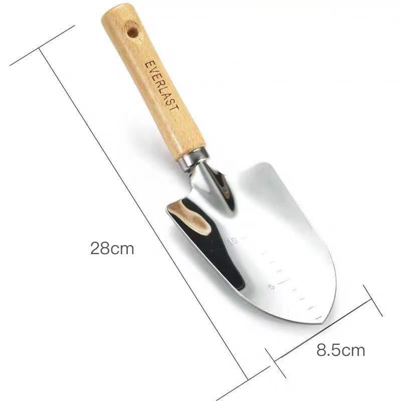 ช้อนปลูก สแตนเลส ด้ามไม้ ()